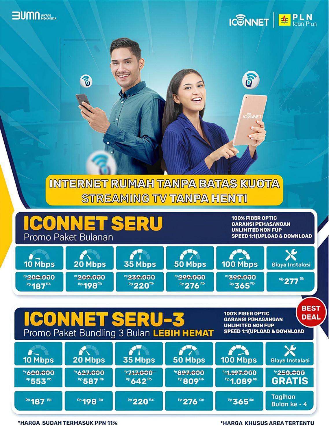 Harga WIFI PLN 2026 - Cek Paket Internet Tanpa FUP!